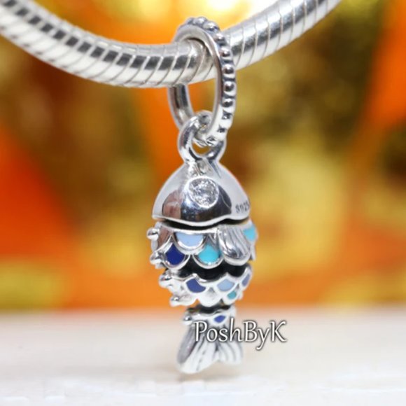 Pandora | Jewelry | Pandora Blue Scaled Fish Charm 799428c | Poshmark